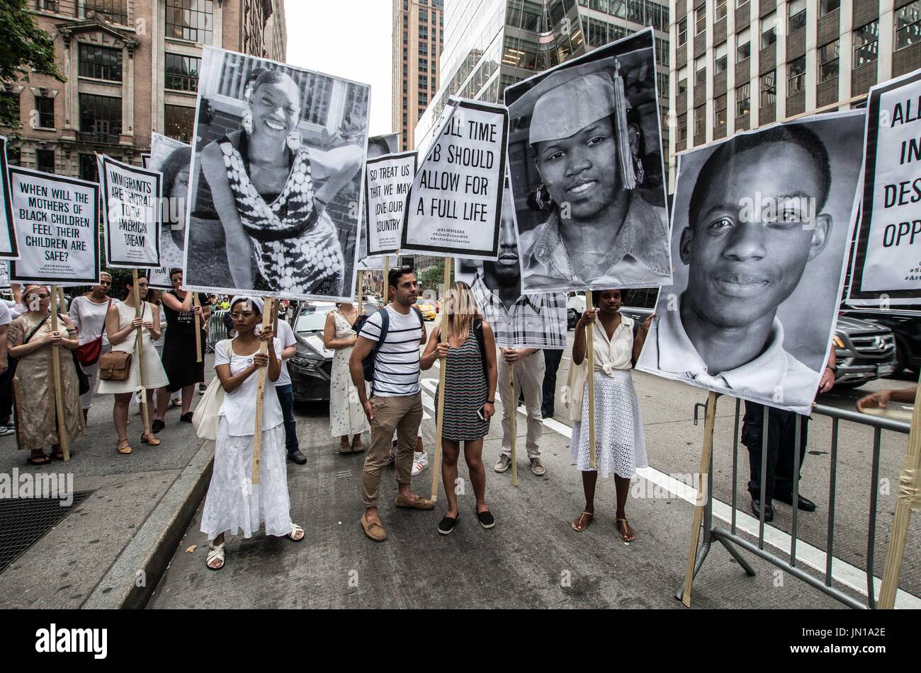 Silent protest parade in new york city hi-res stock photography and ...