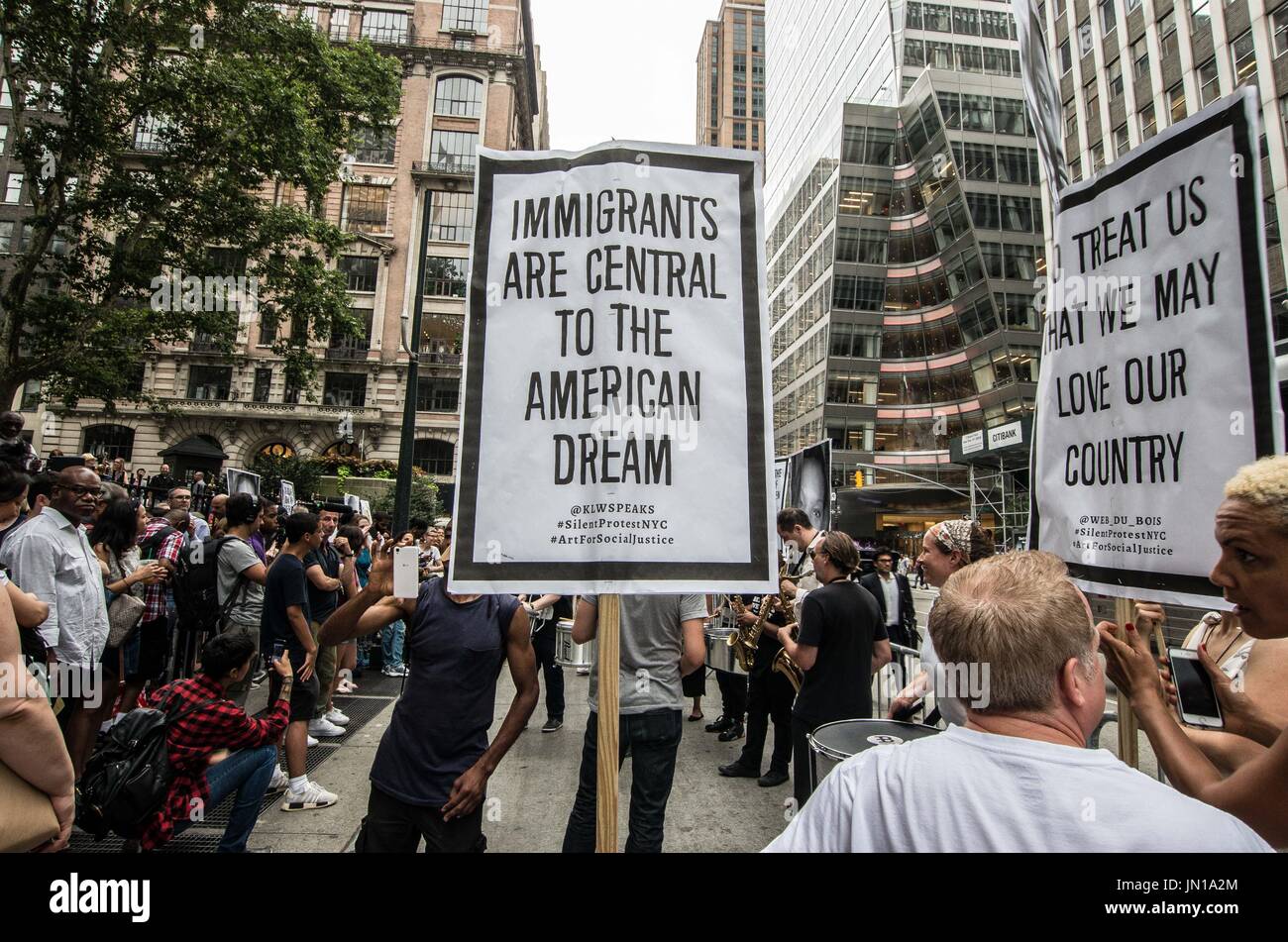 Silent protest parade in new york city hi-res stock photography and ...