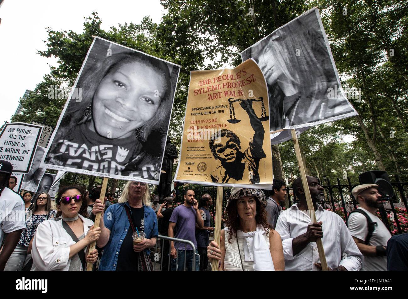 Silent protest parade in new york city hi-res stock photography and ...