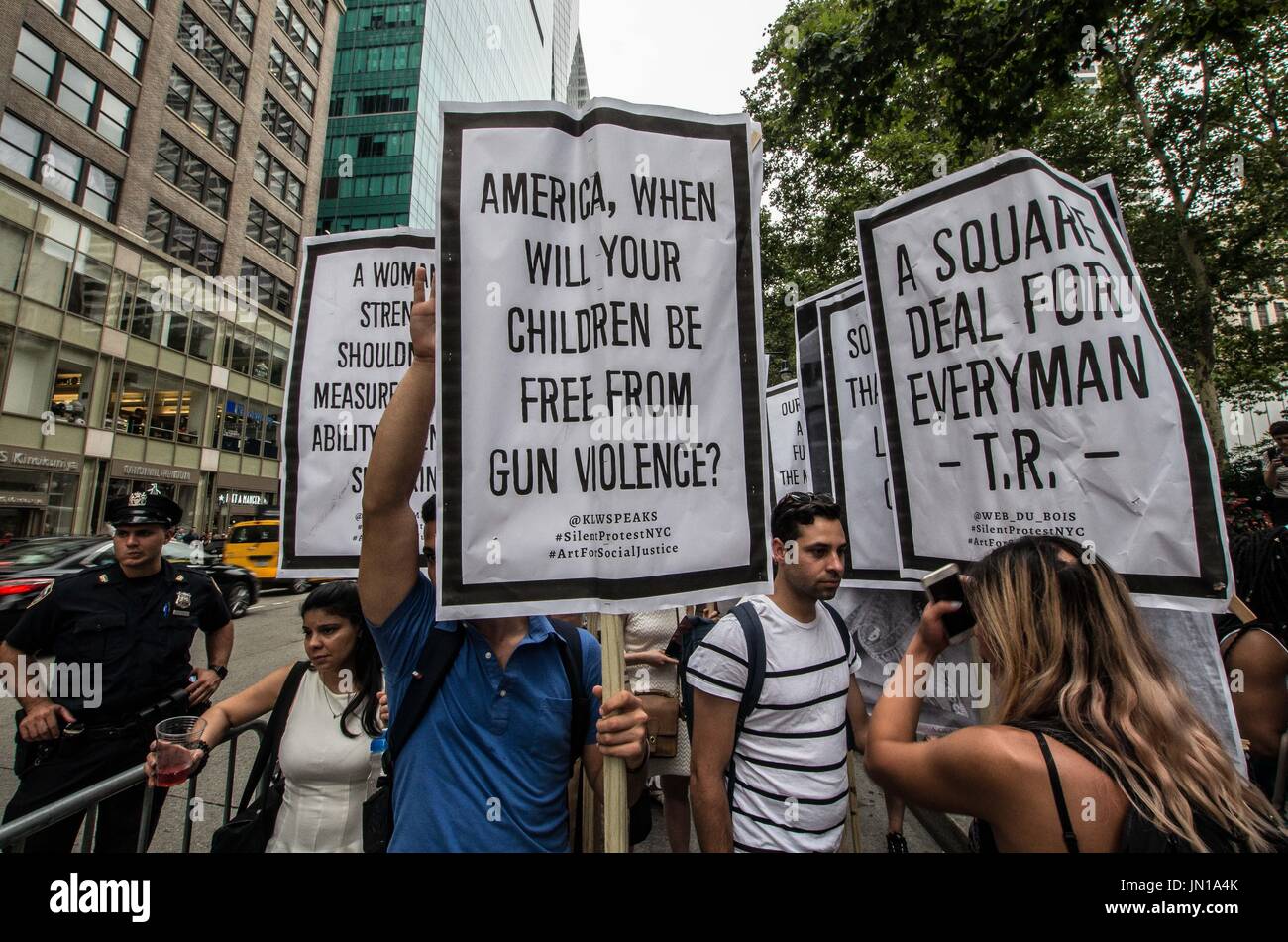 Silent protest parade in new york city hi-res stock photography and ...