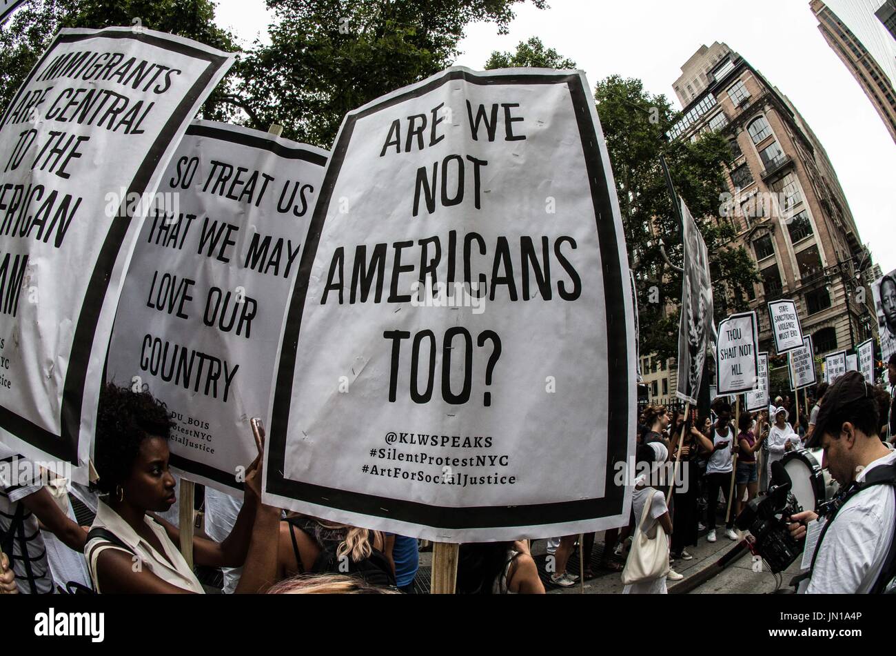 Silent protest parade in new york city hi-res stock photography and ...