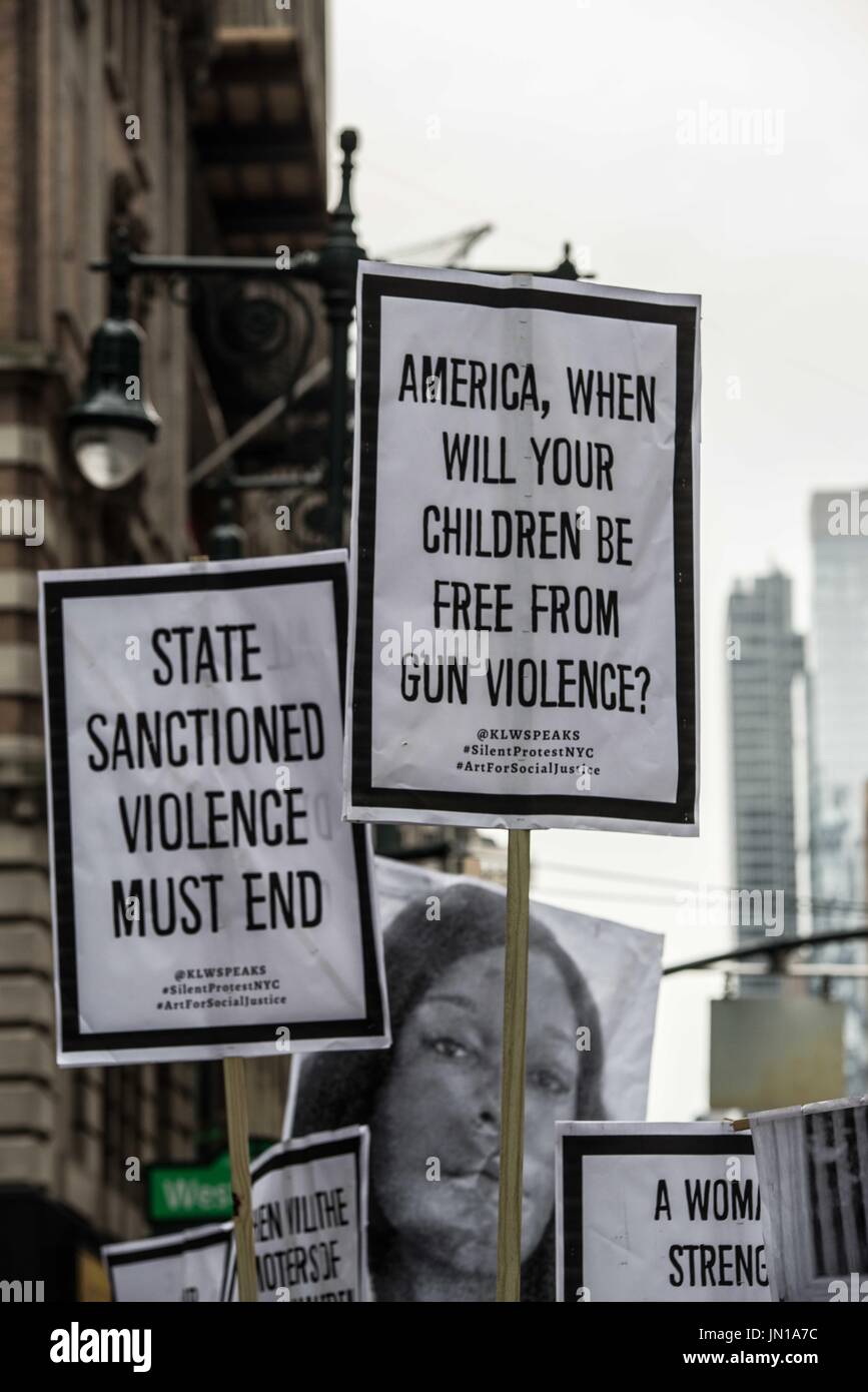 Silent protest parade in new york city hi-res stock photography and ...