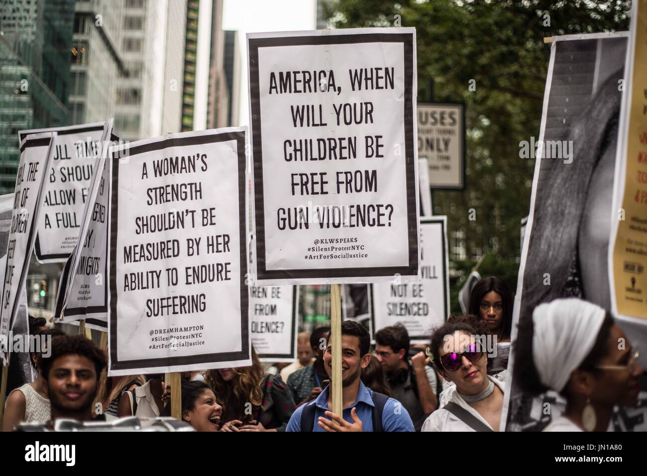 Silent protest parade in new york city hi-res stock photography and ...