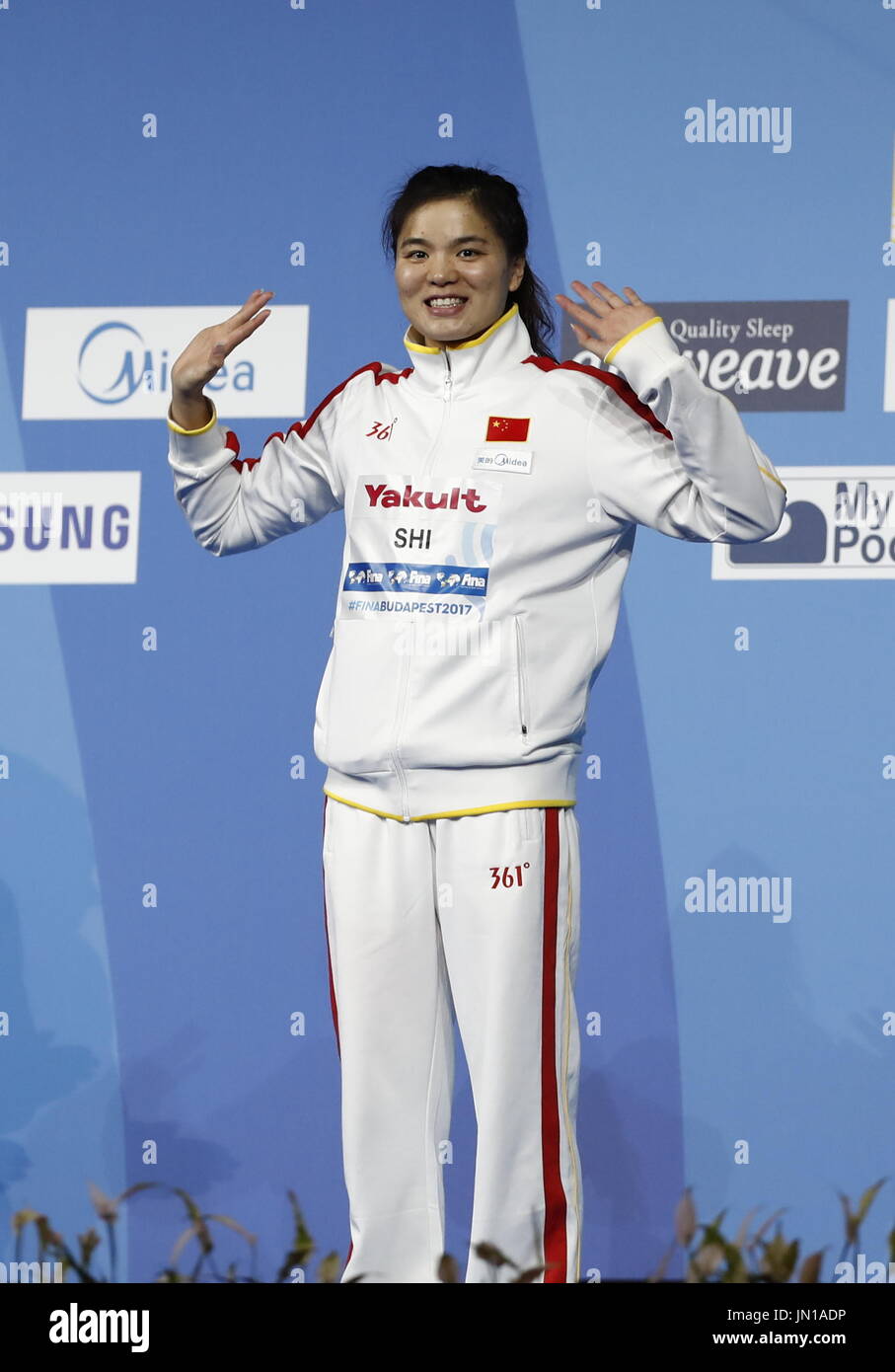 Budapest. 28th July, 2017. Bronze medalist China's Shi Jinglin ...