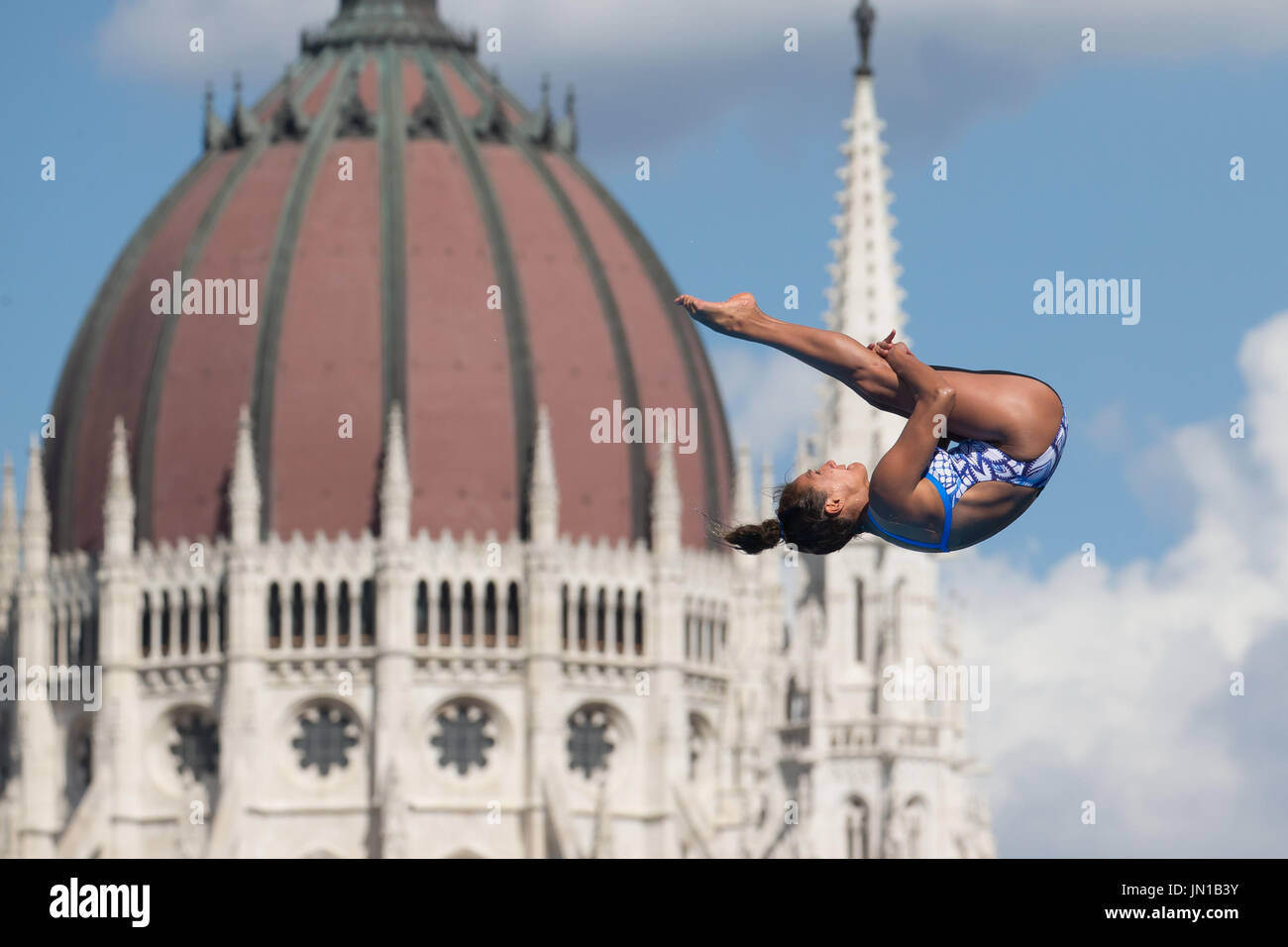 Budapest. 28th July, 2017. A competitor competes during the preliminary ...