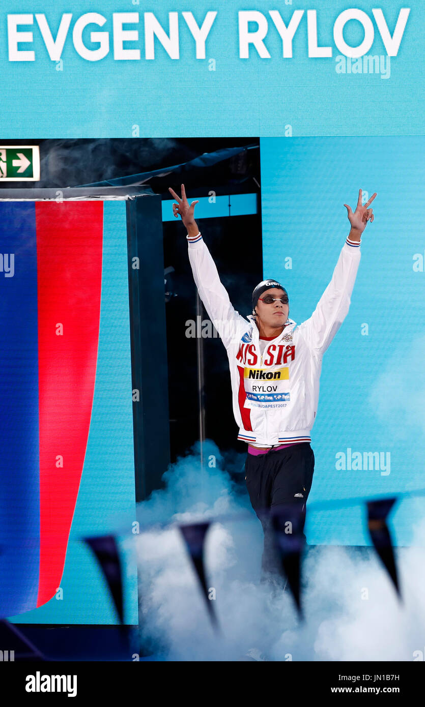 Budapest. 28th July, 2017. Evgeny Rylov of Russia shows up before the ...
