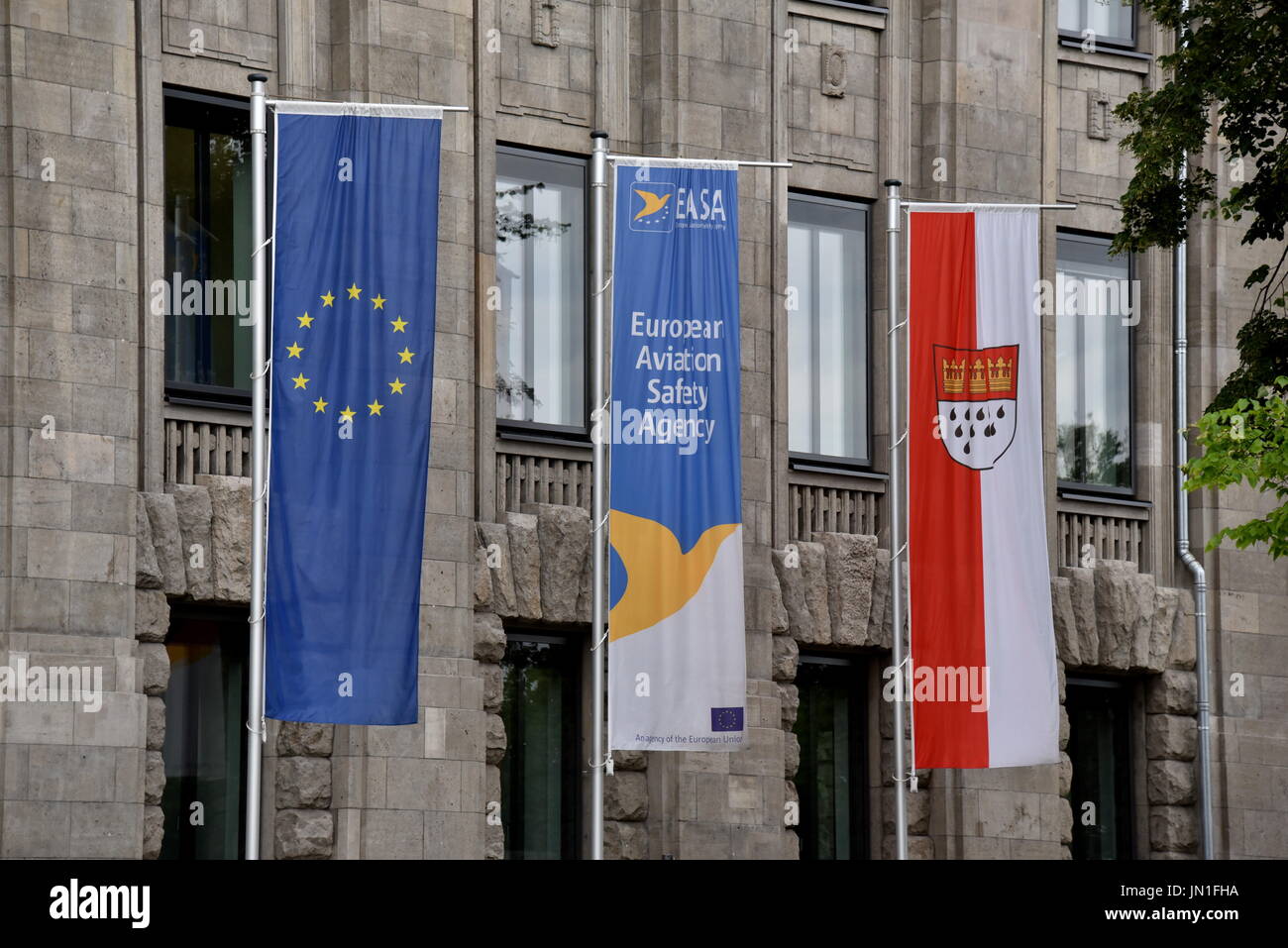 Cologne, Germany. 27th July, 2017. The flags of the European Union (EU ...