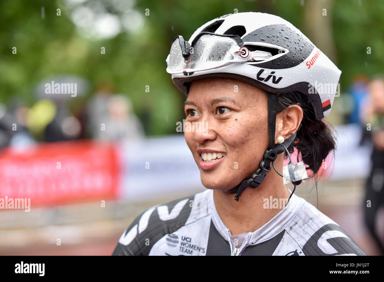 London, UK. 29 July 2017. Coryn Rivera, Team Sunweb, winner of the ...