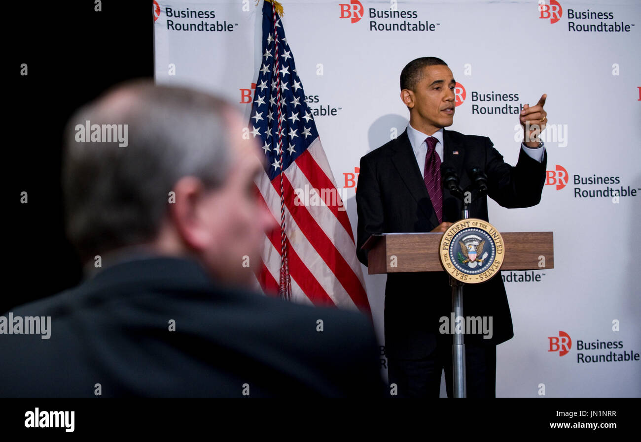 United States President Barak Obama meets with members of the Business ...
