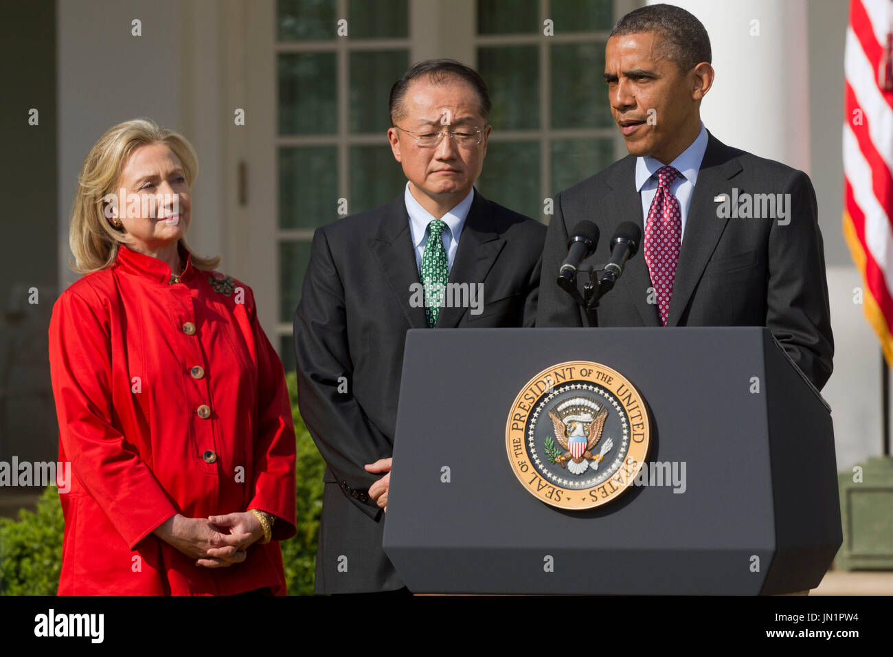 United States President Barack Obama, right, introduces Jim Yong Kim ...