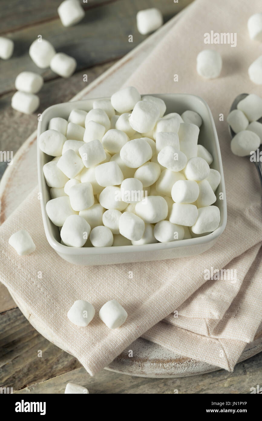 White Sweet Mini Marshmallows in a Bowl Stock Photo - Alamy