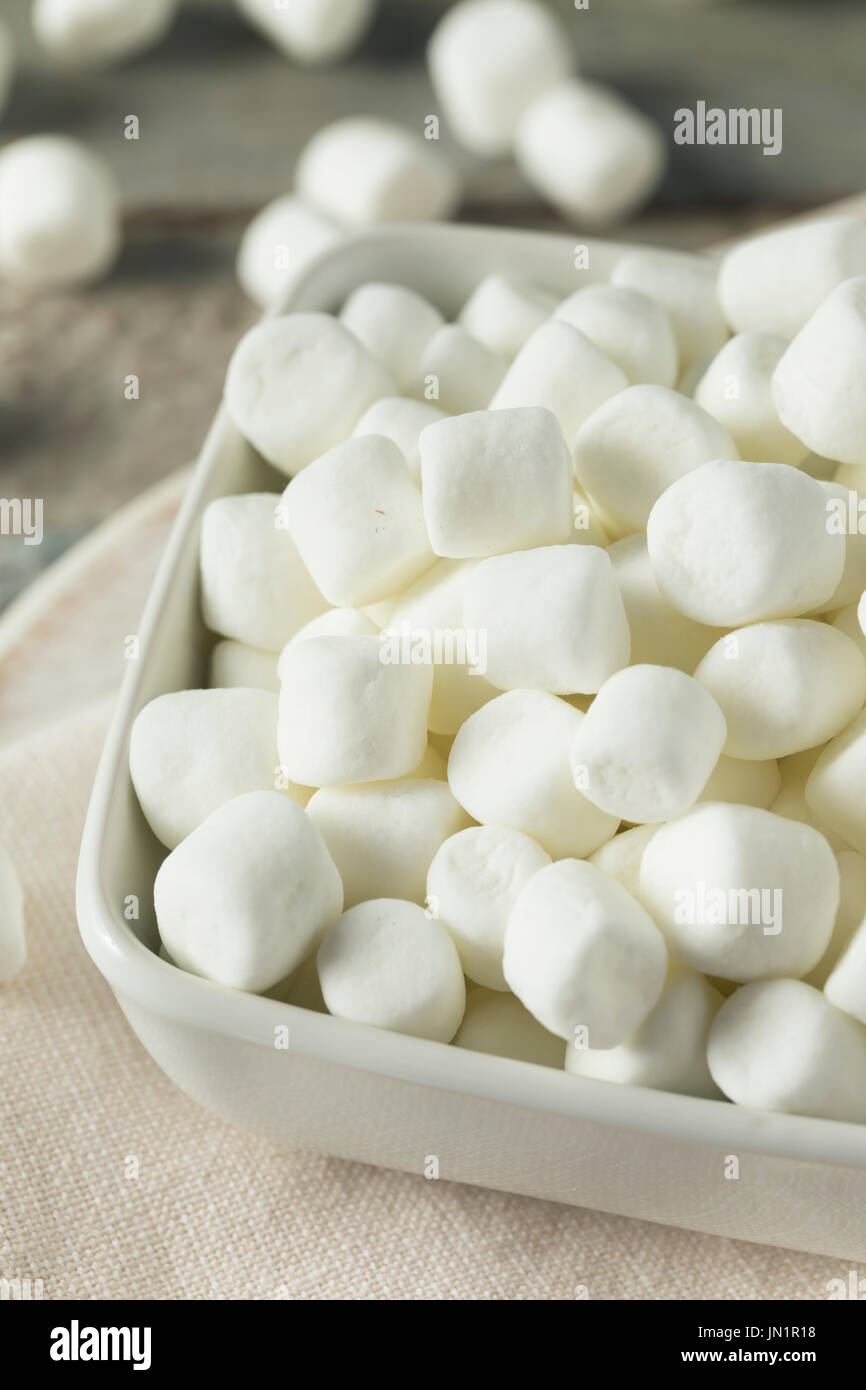 White Sweet Mini Marshmallows in a Bowl Stock Photo - Alamy