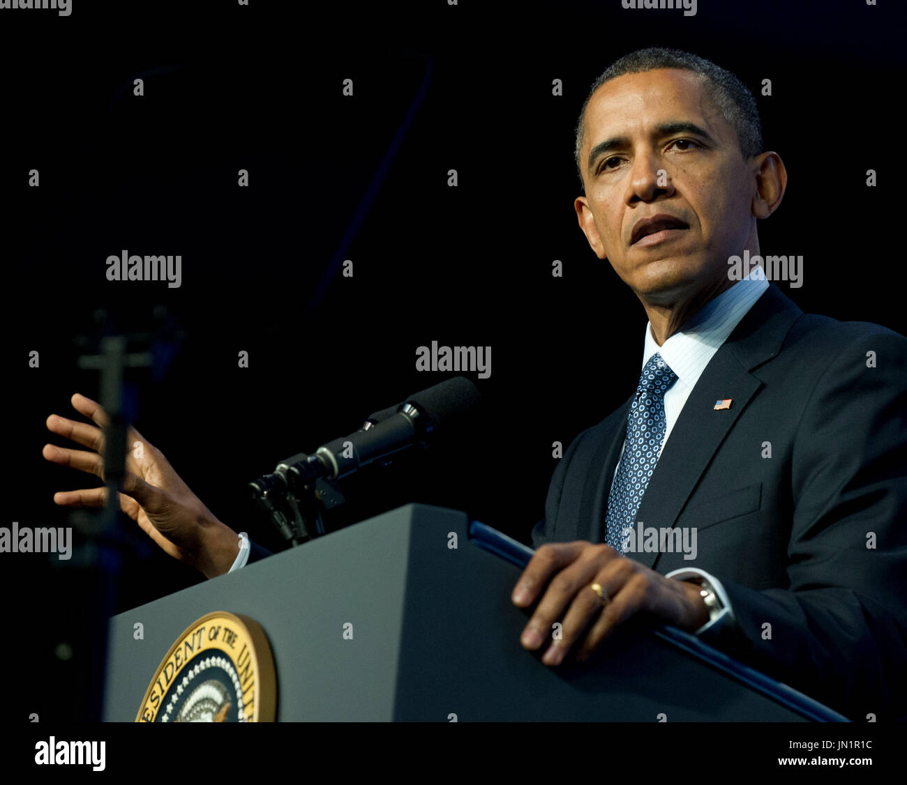 United States President Barack Obama delivers remarks at the Associated ...