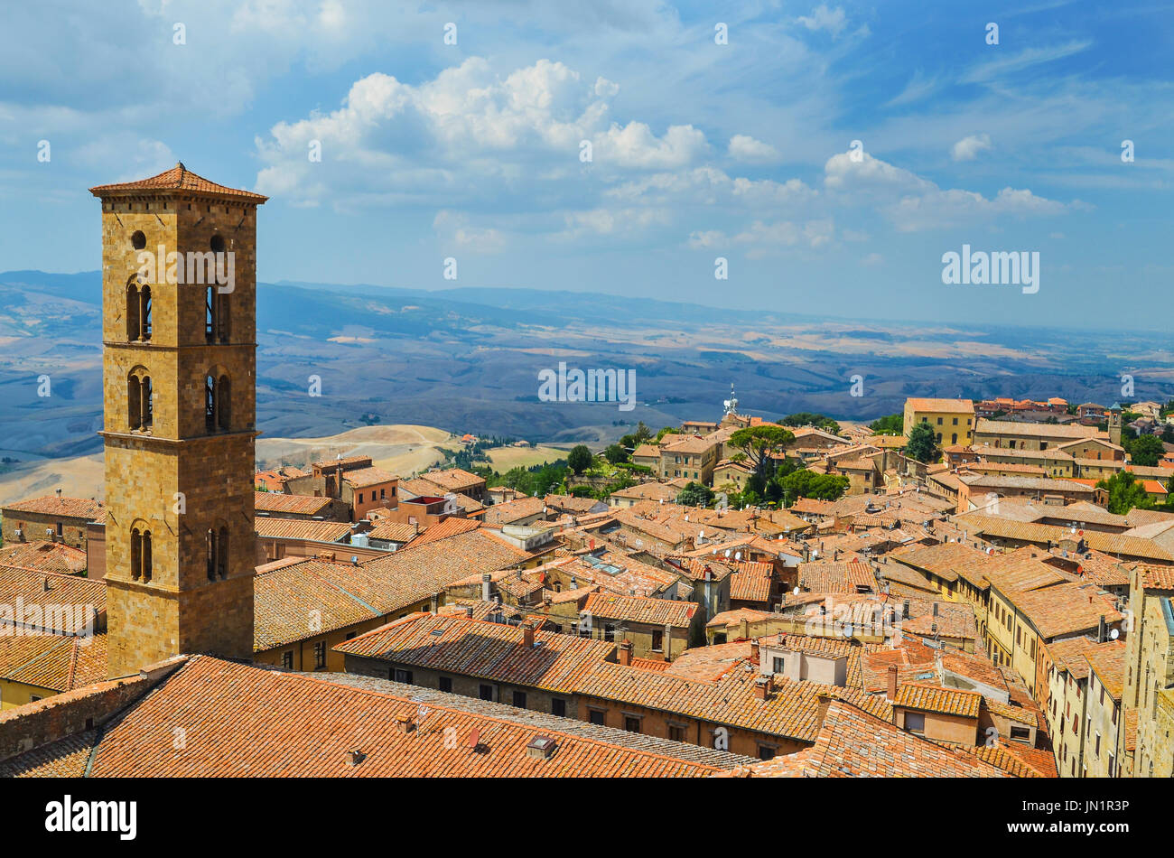 view on historic buildings of Volterra in Tuscany, Italy Stock Photo ...