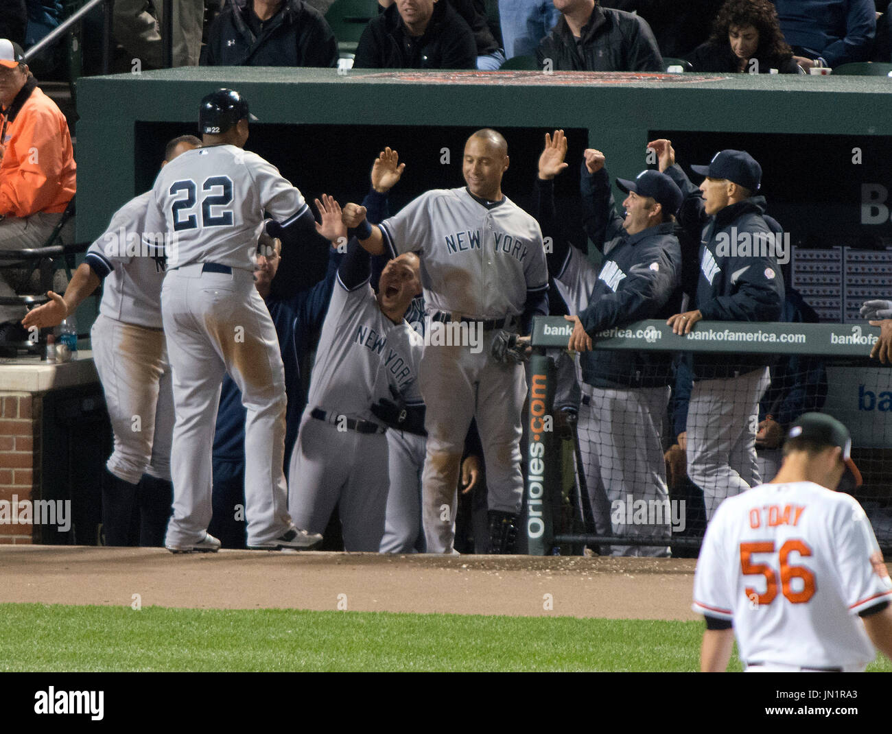 New York Yankees left fielder Andruw Jones (22) celebrates with his ...
