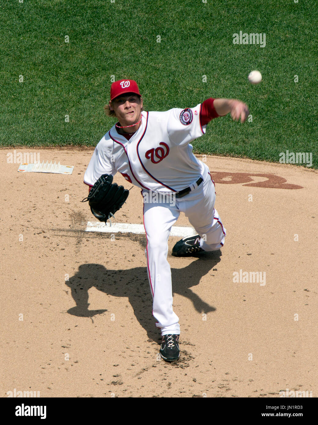 Washington Nationals left handed pitcher Ross Detwiler (48) works in ...