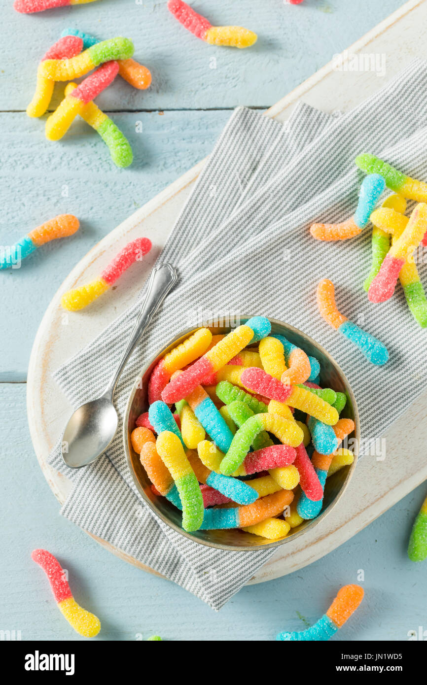 Colorful fruity gummy worm candy hi-res stock photography and images ...