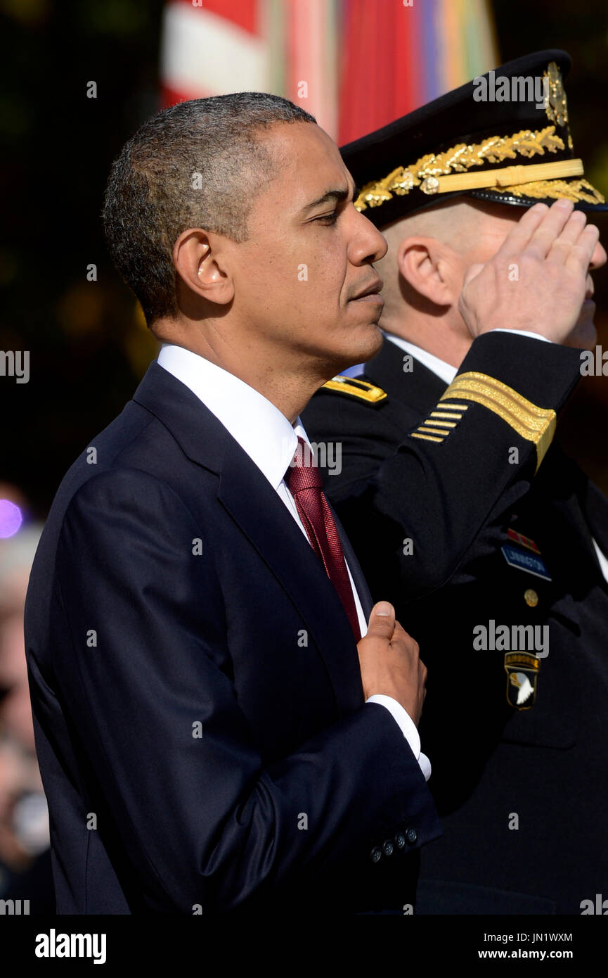 United States President Barack Obama (front) and Major General Michael ...