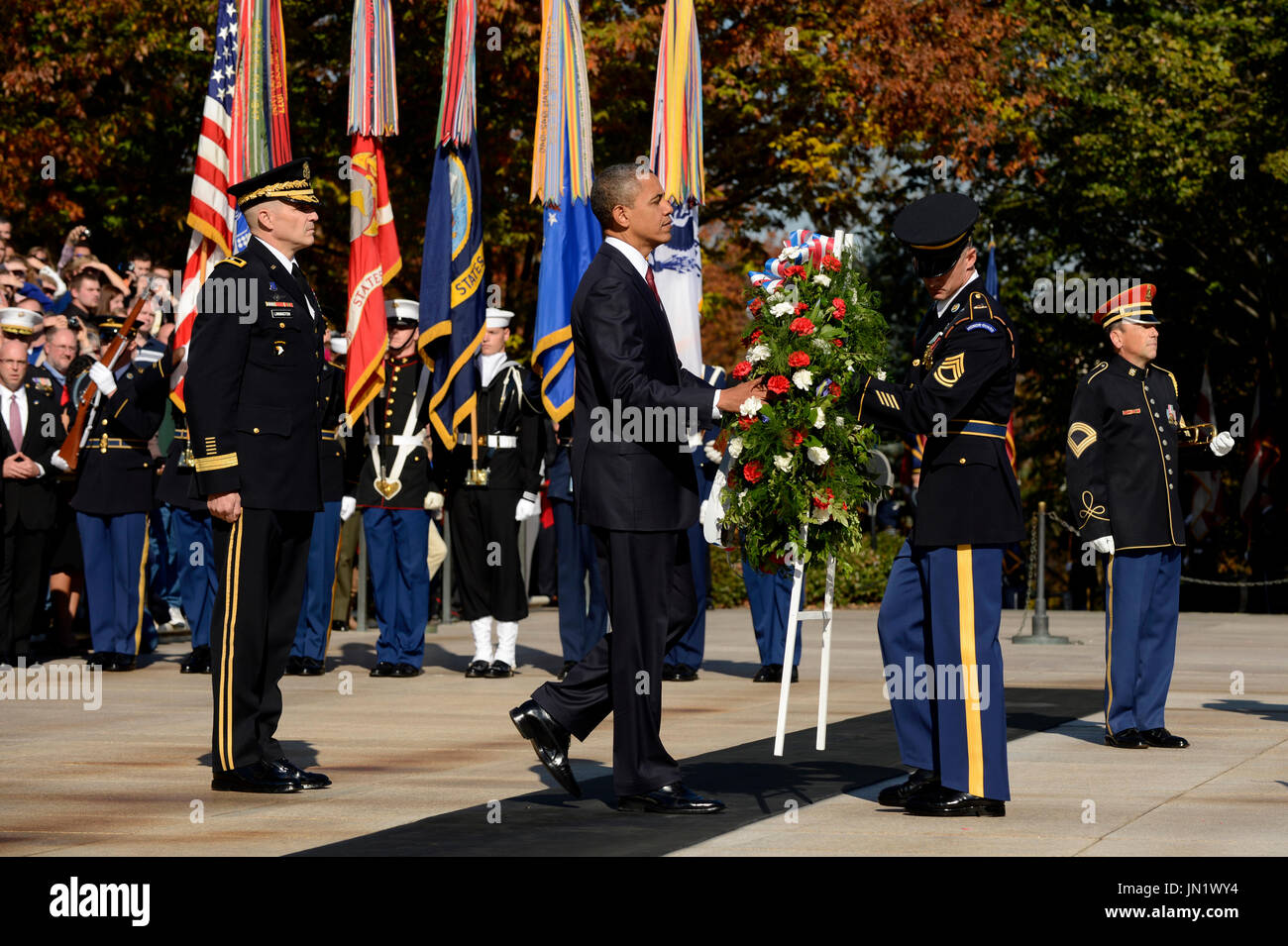 United States President Barack Obama (C) and Major General Michael S ...