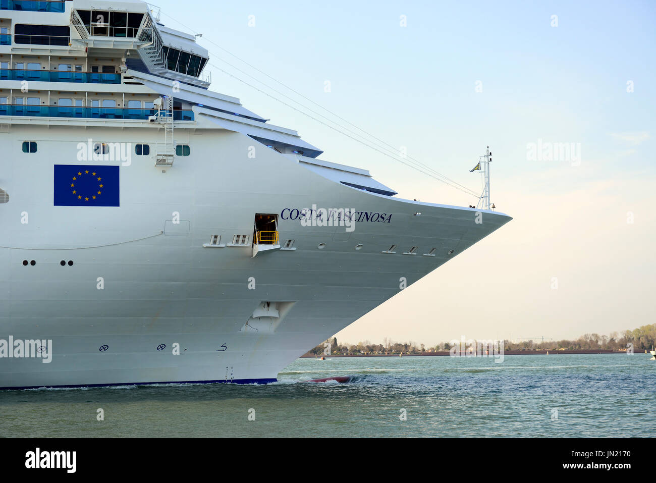 The Costa Fascinosa, a Concordia-class cruise ship, as it sails through ...
