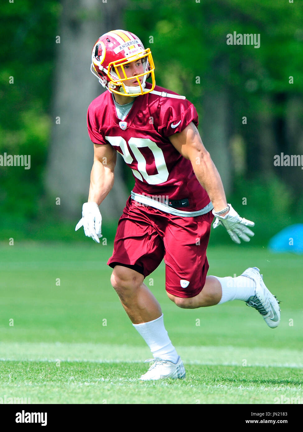Free safety Luke Anderson (20), out of Wyoming, who is attending the ...
