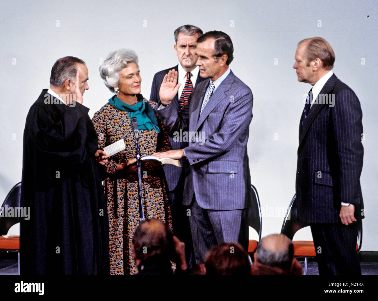 George H.W. Bush is sworn in as new director of the Central ...