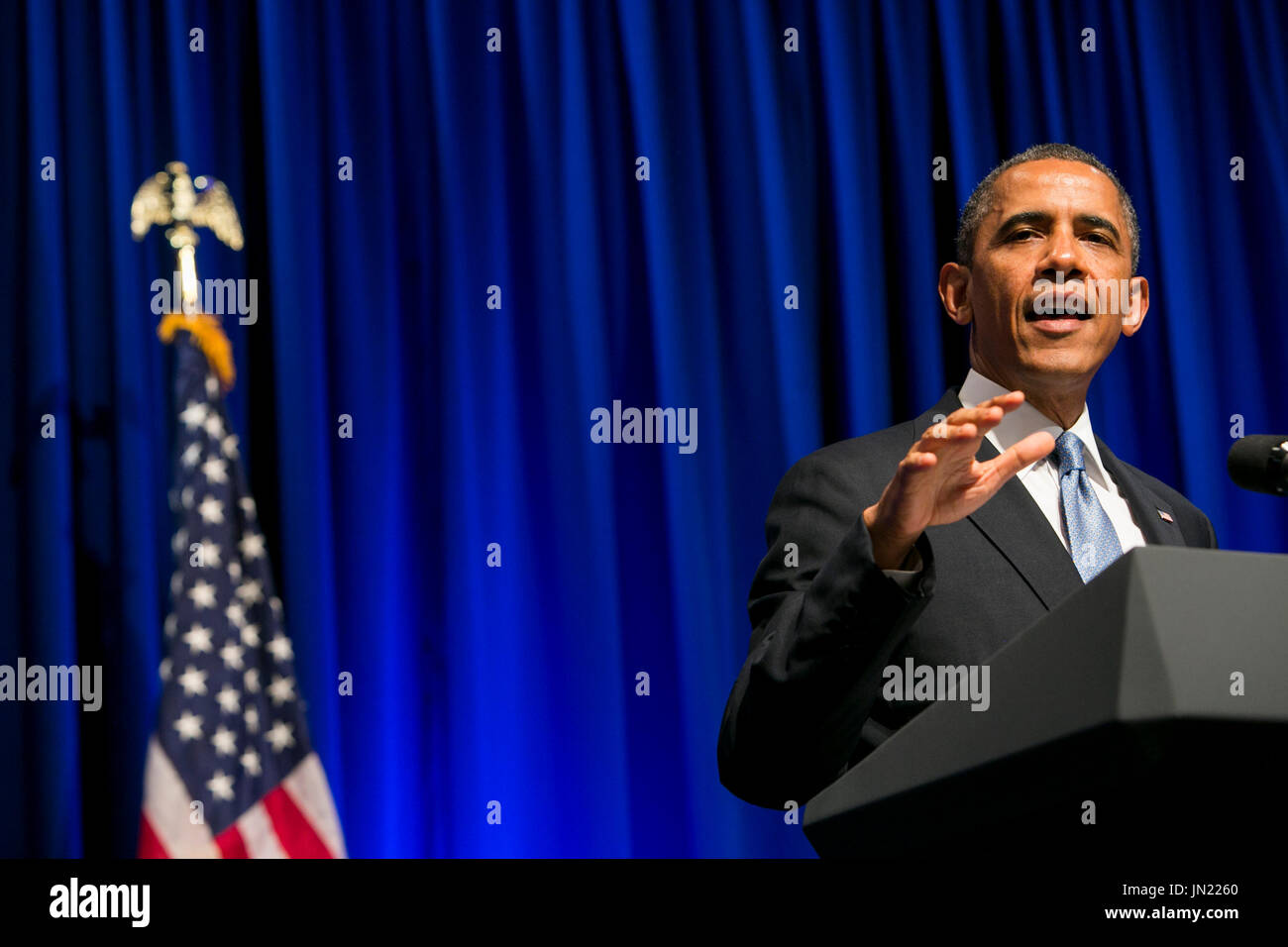 United States President Barack Obama delivers remarks at the OFA Action ...
