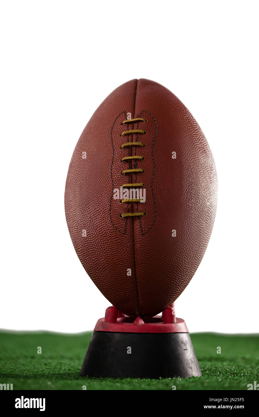 Football Field With Football On Tee