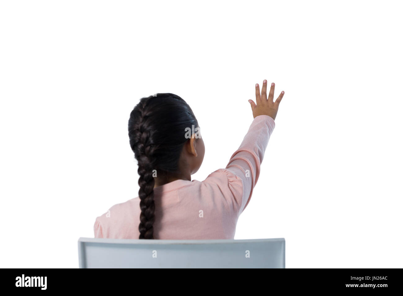 Rear view child girl chair hi-res stock photography and images - Alamy
