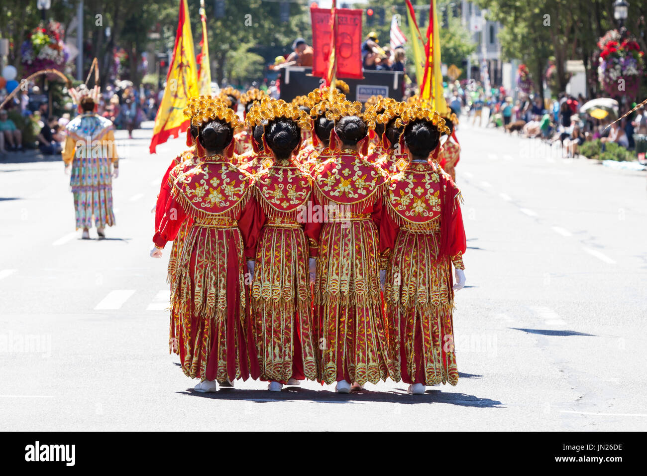 Seattle, Washington: Chinese Community Girls Drill Team performs at the ...