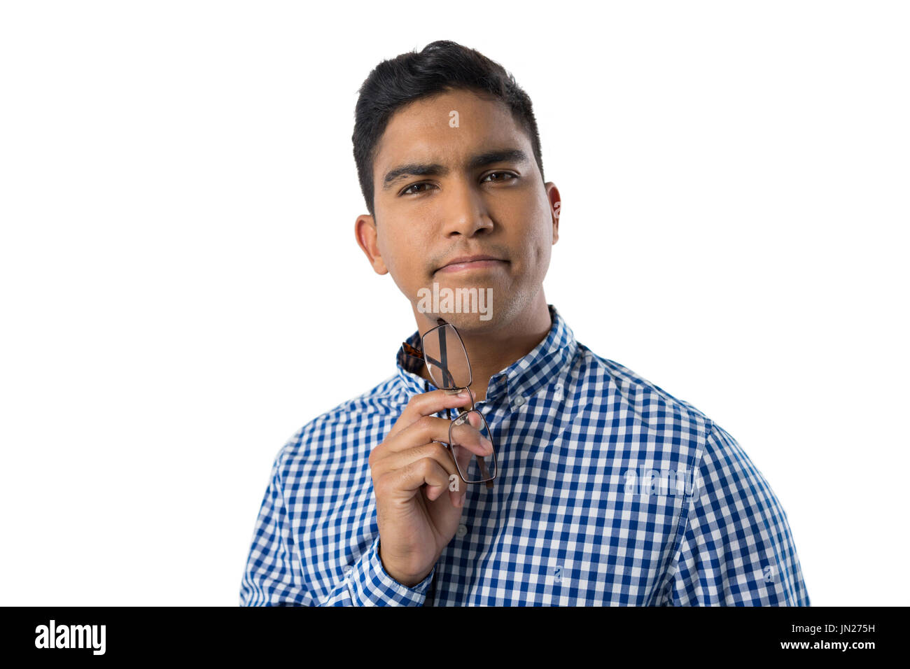 Portrait of confident man on white background Stock Photo - Alamy