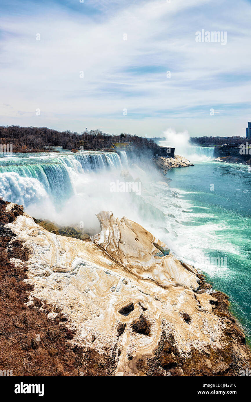 Niagara Falls, America. A view on American Falls and Bridal Veil Falls ...