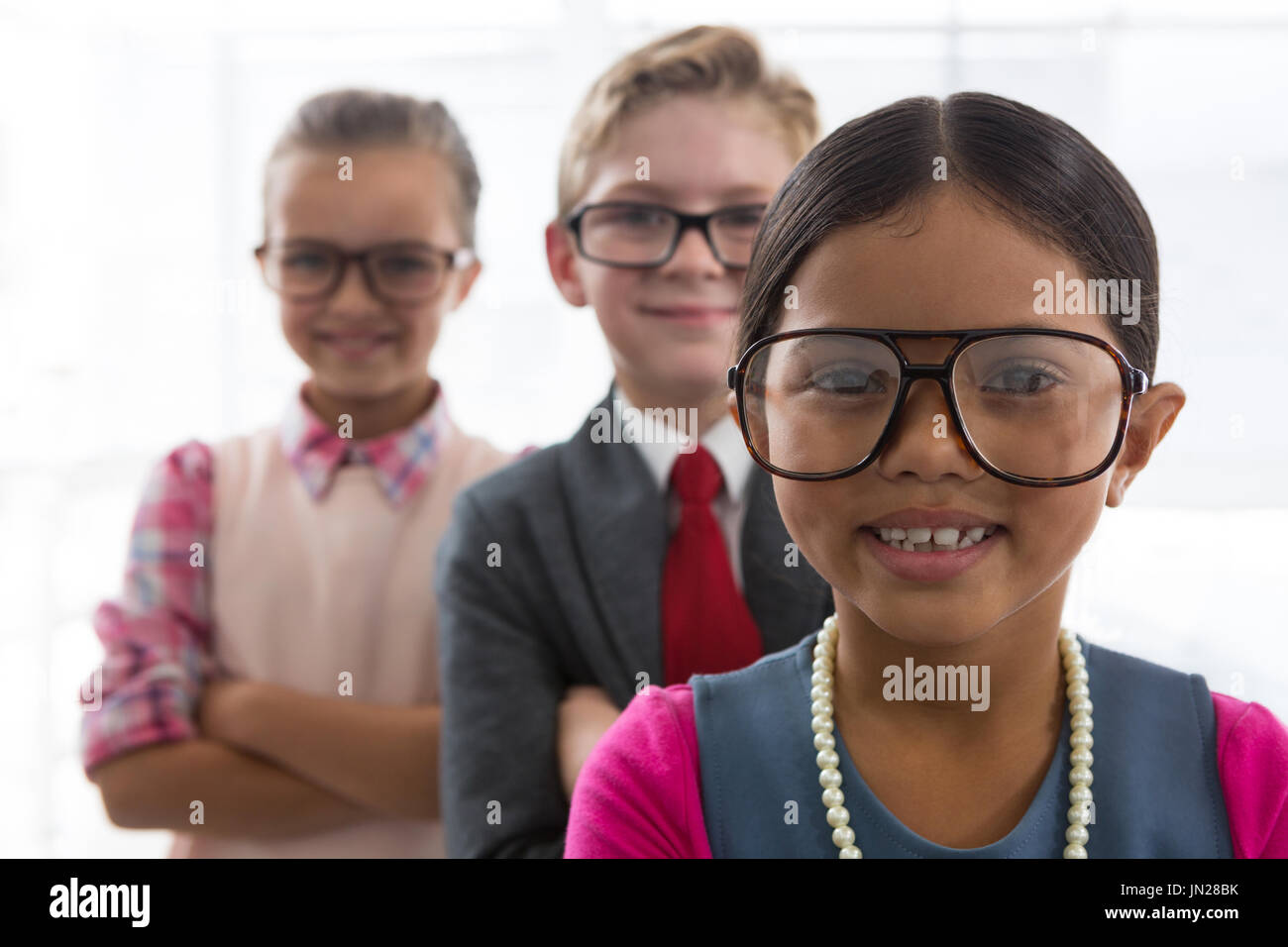 Communication smiling standing spectacles hi-res stock photography and ...