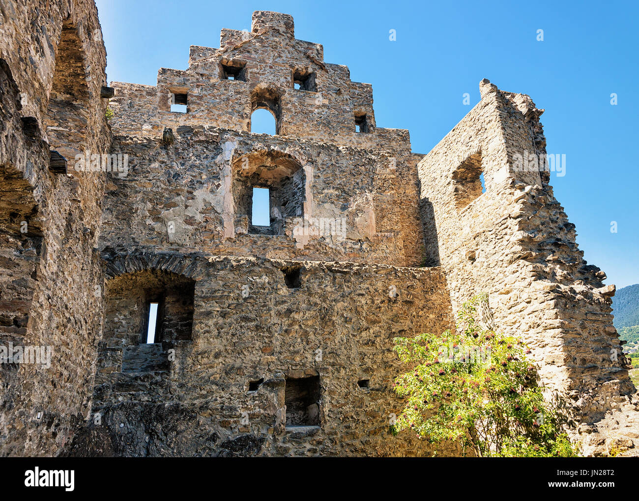 Ruins of Tourbillon castle in Sion, capital of Canton Valais ...