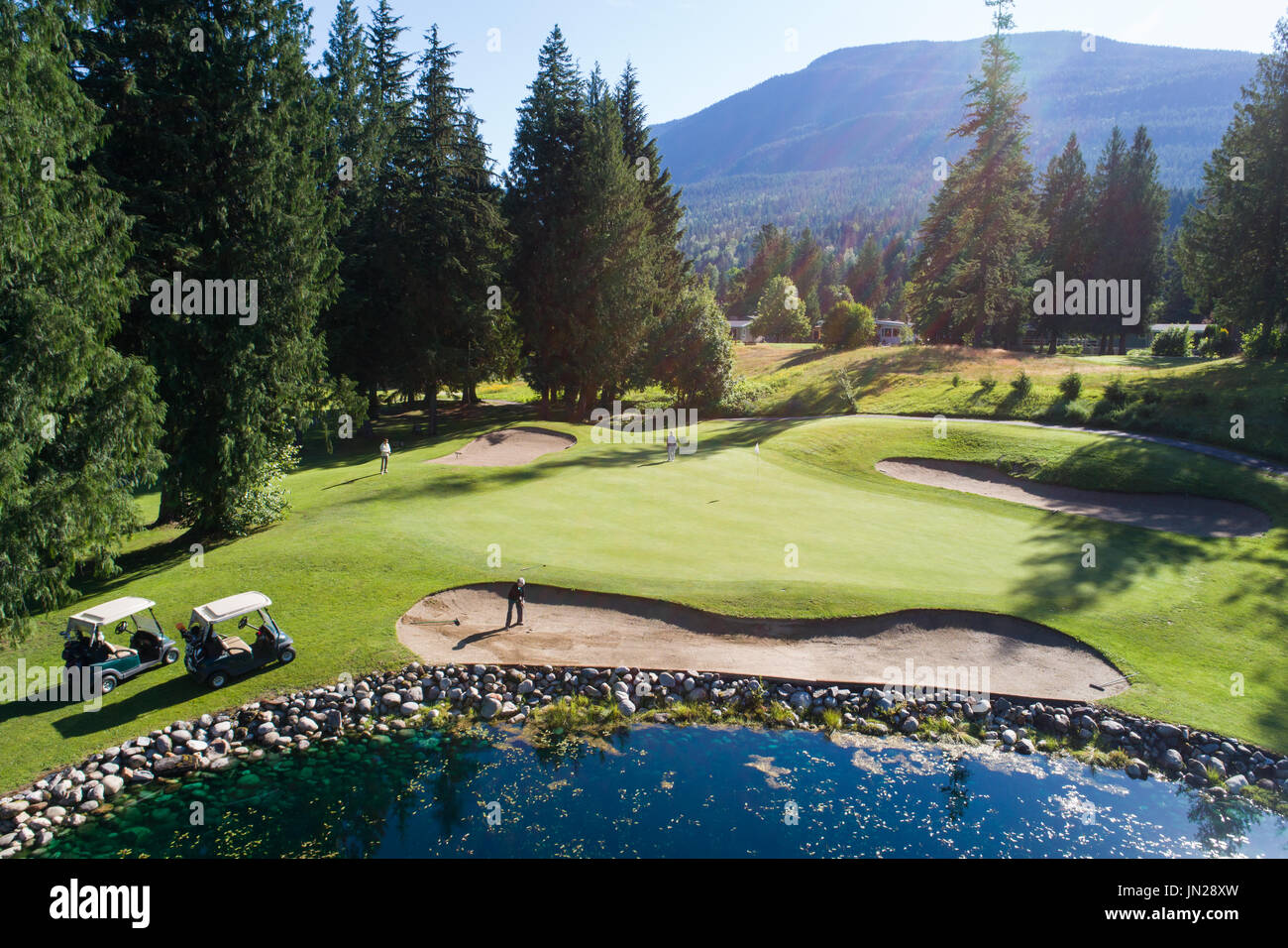 Ariel view lake on sunny hi-res stock photography and images - Alamy