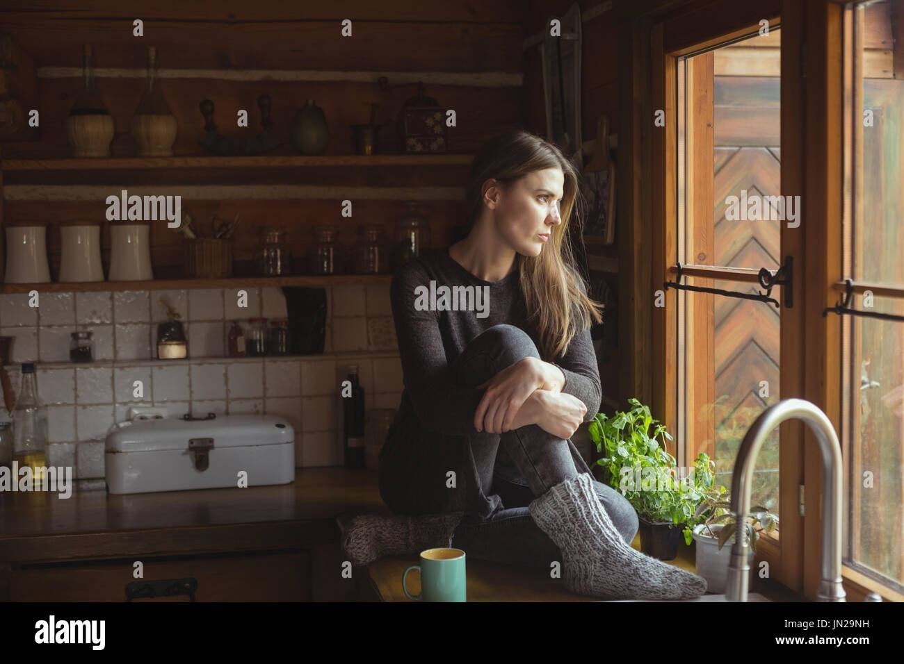 Beautiful kitchen through window hi-res stock photography and images ...