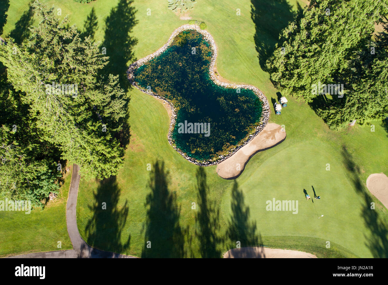 Ariel view lake on sunny hi-res stock photography and images - Alamy