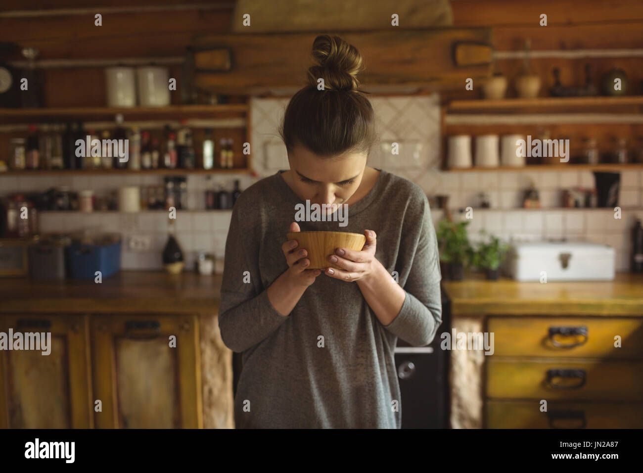 Smelling fresh bread hi-res stock photography and images - Alamy