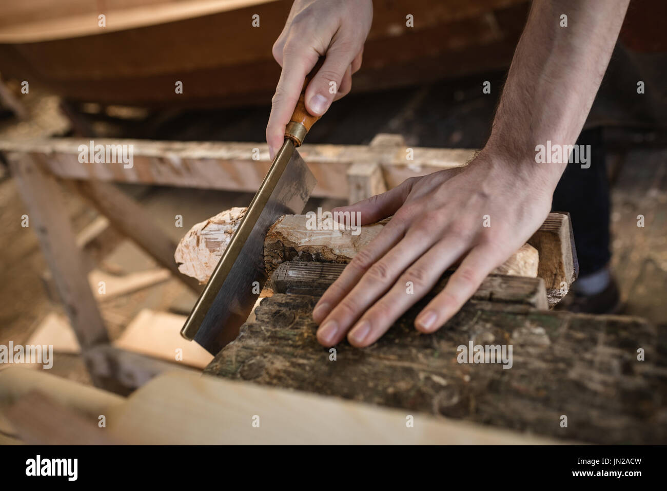 Mid section carpenter holding hi-res stock photography and images - Alamy