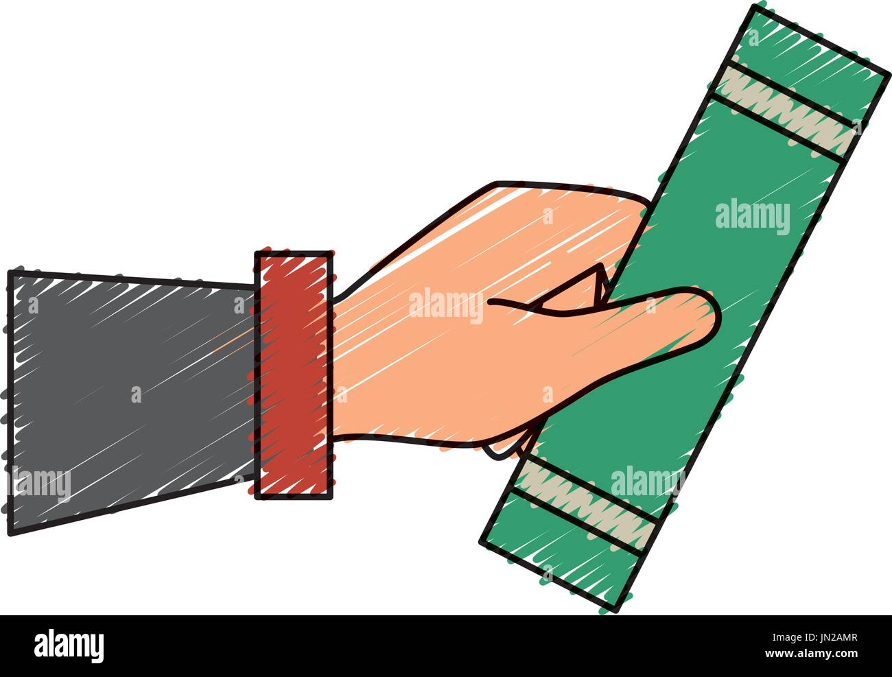 hand human with graduation diploma vector illustration design Stock ...