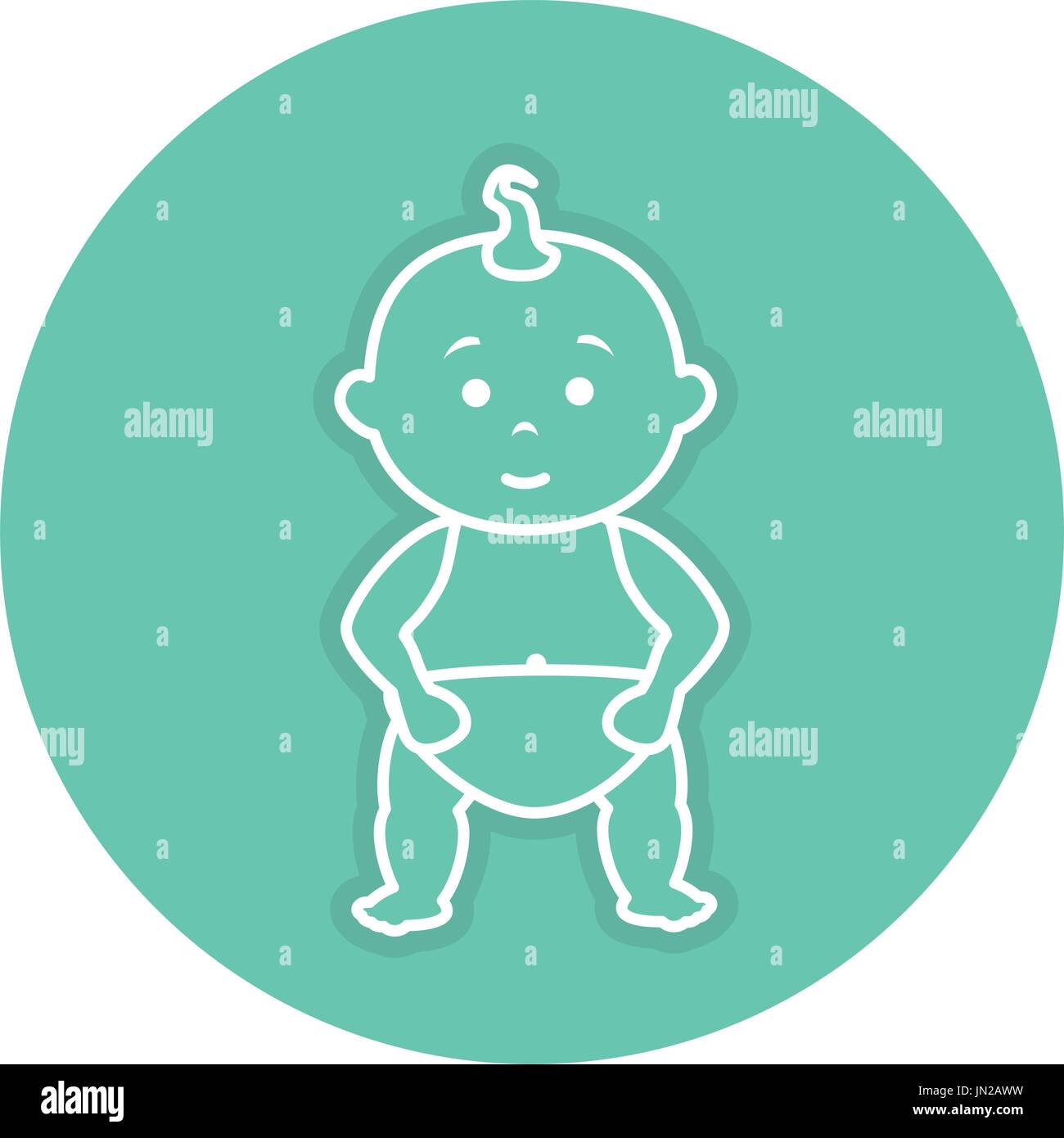 cute little baby with pompadour vector illustration design Stock Vector ...
