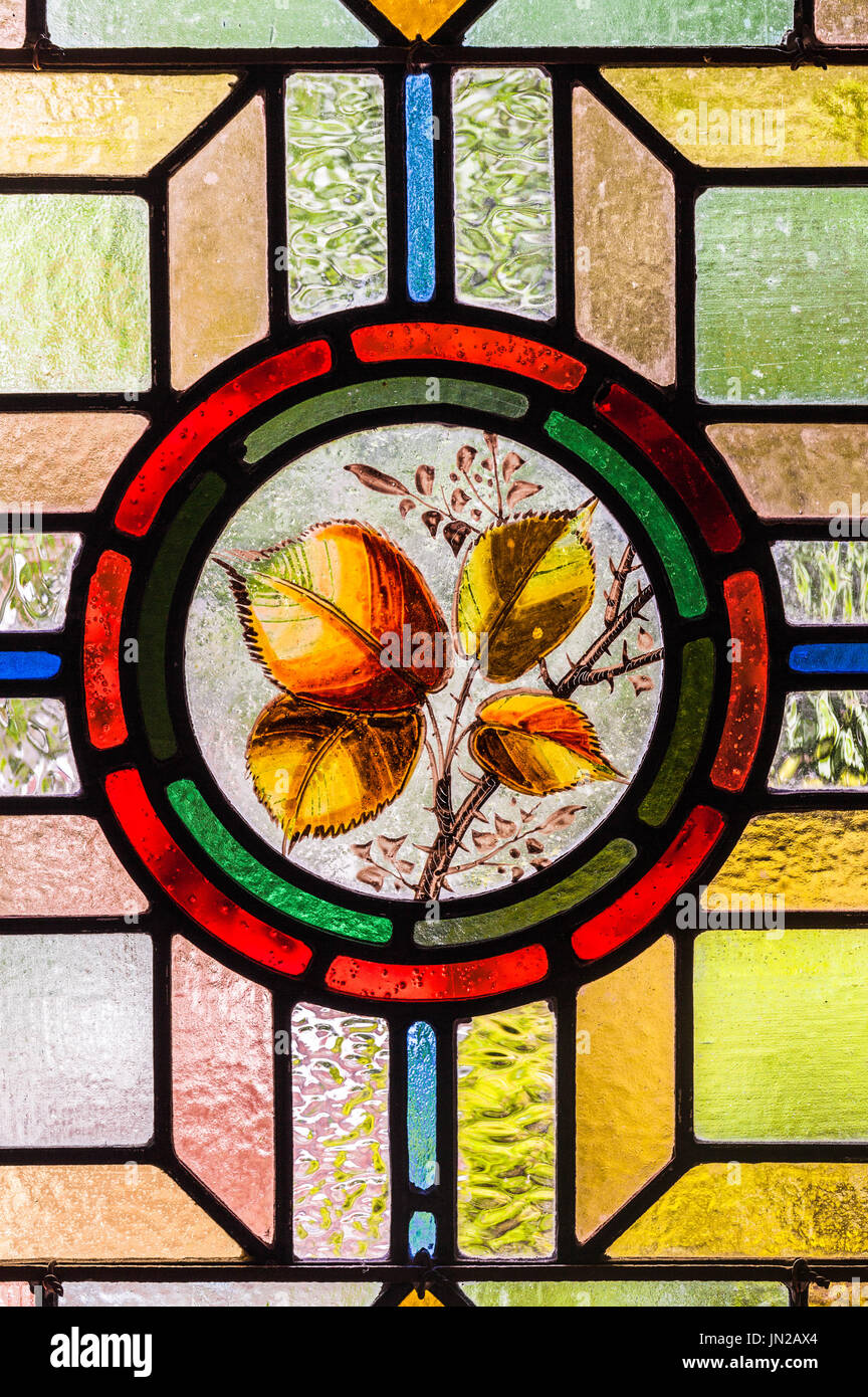 Stained glass panel Stock Photo - Alamy