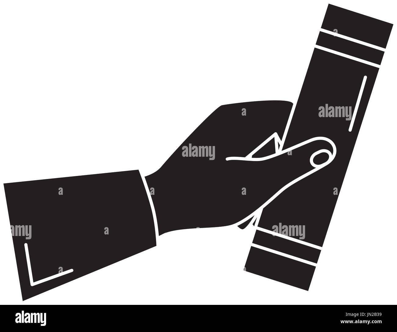 hand human with graduation diploma vector illustration design Stock ...