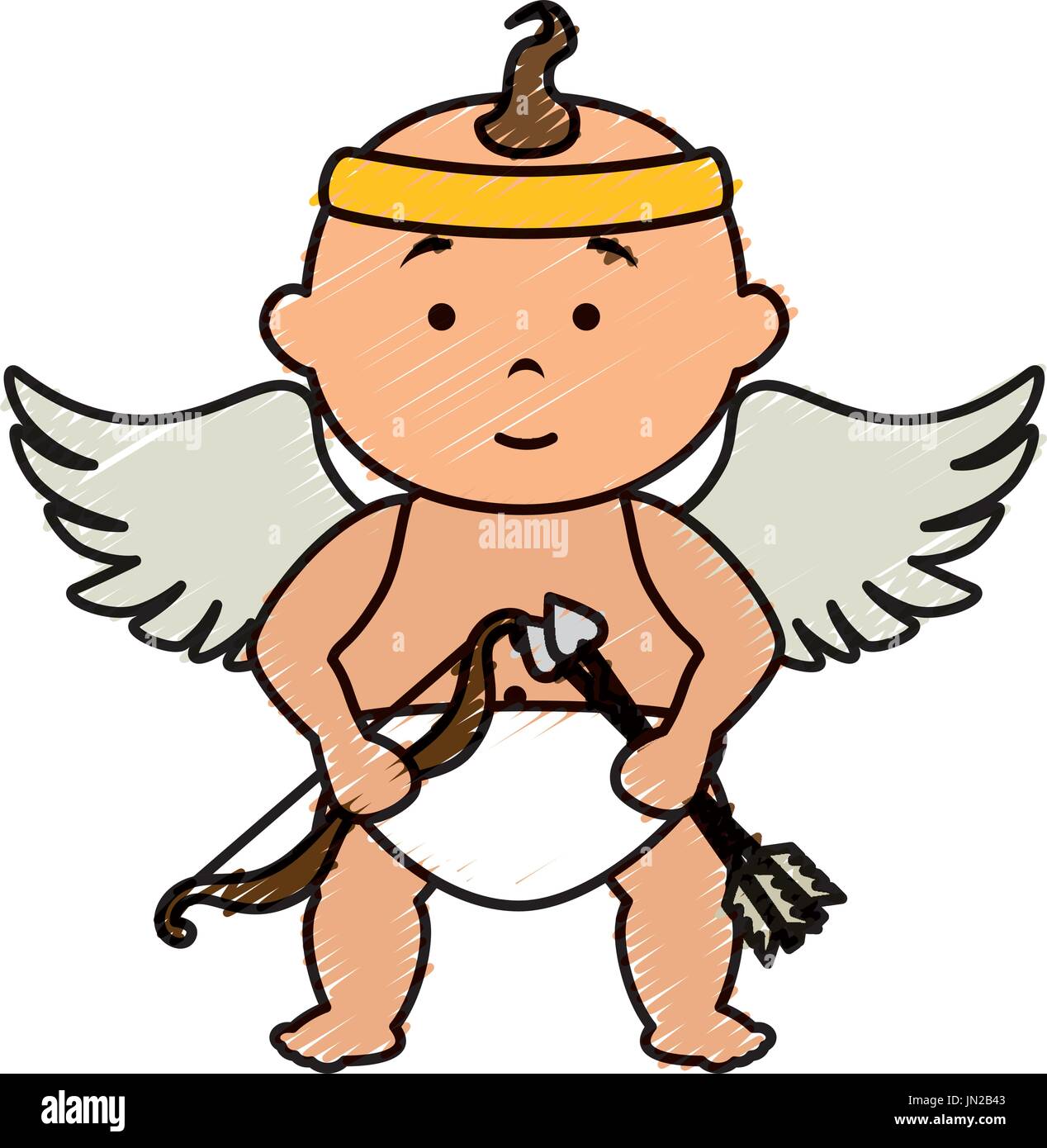 little cupid character card vector illustration design Stock Vector ...
