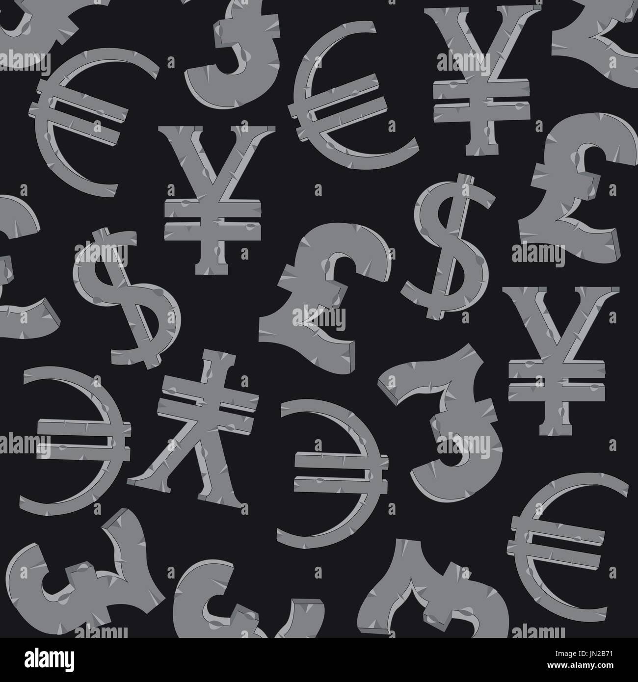 Symbols of the money of the different countries on black background ...