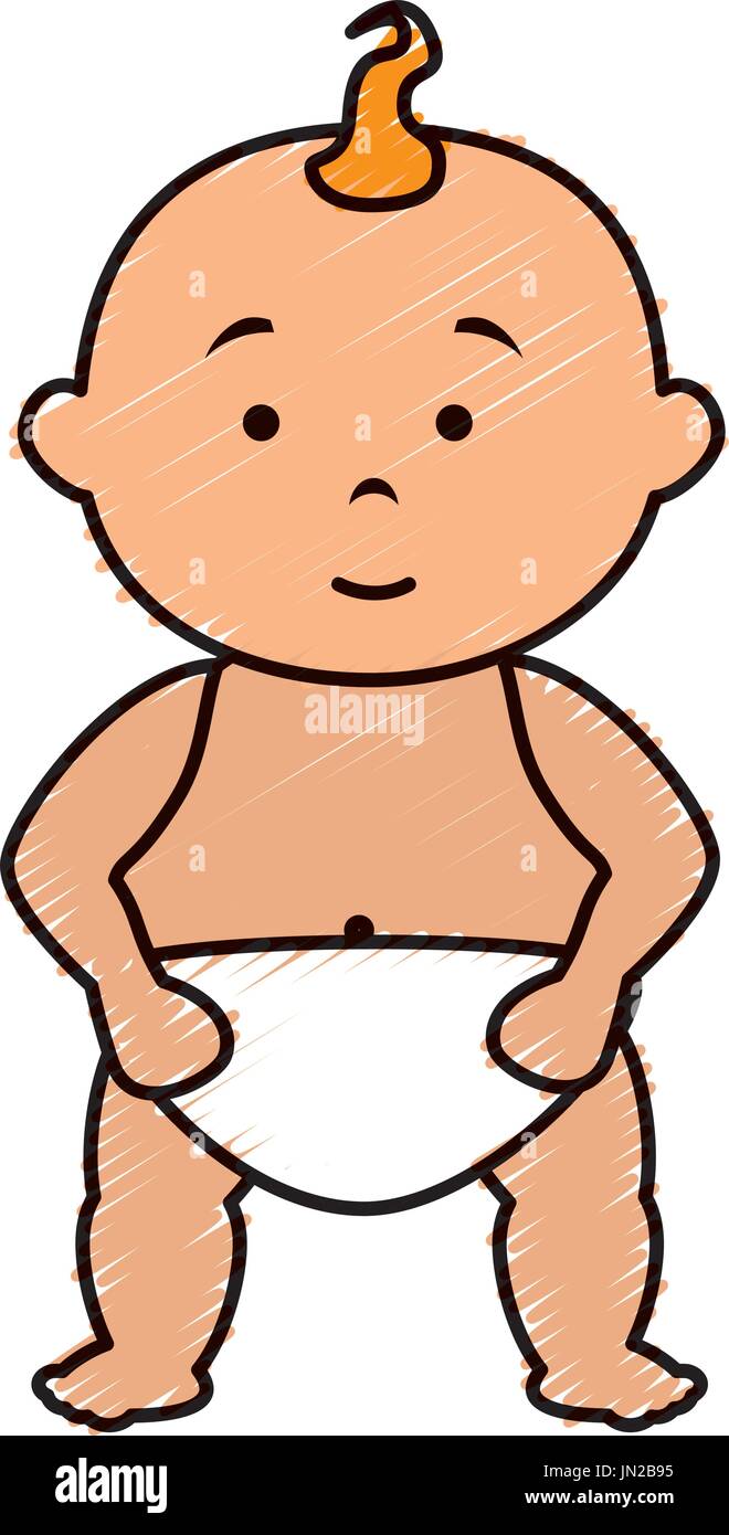 cute little baby with pompadour vector illustration design Stock Vector ...