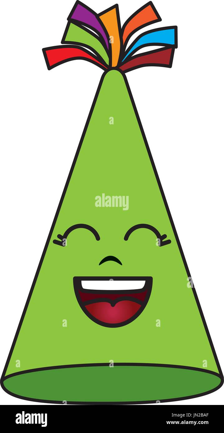 party hat kawaii character vector illustration design Stock Vector ...