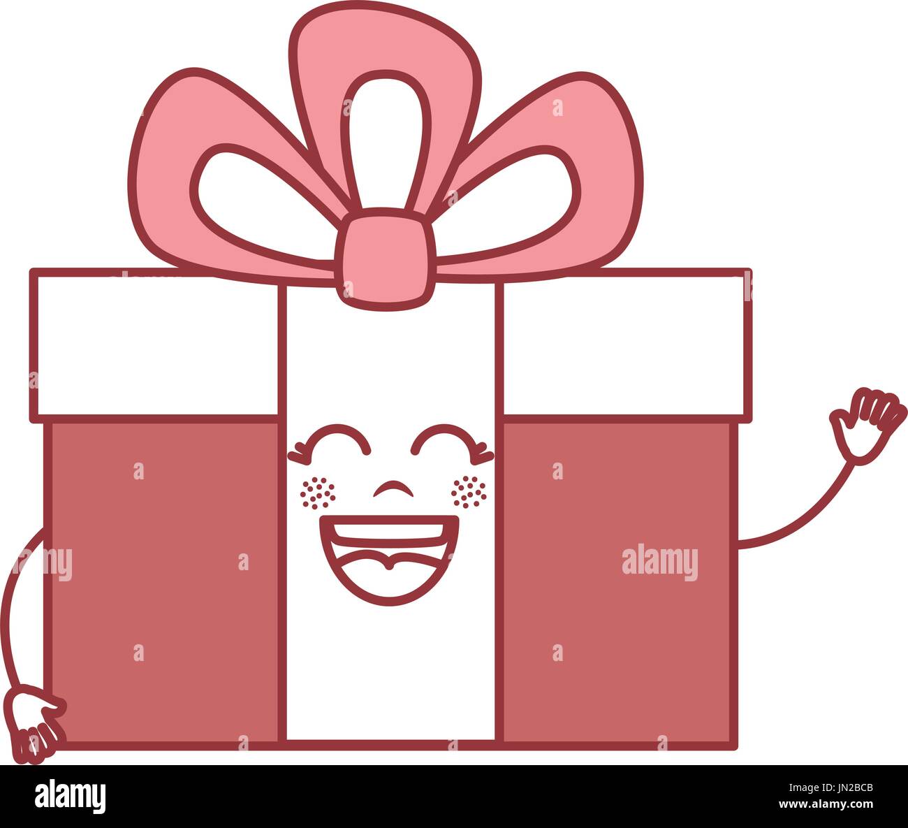 gift box present kawaii character vector illustration design Stock ...