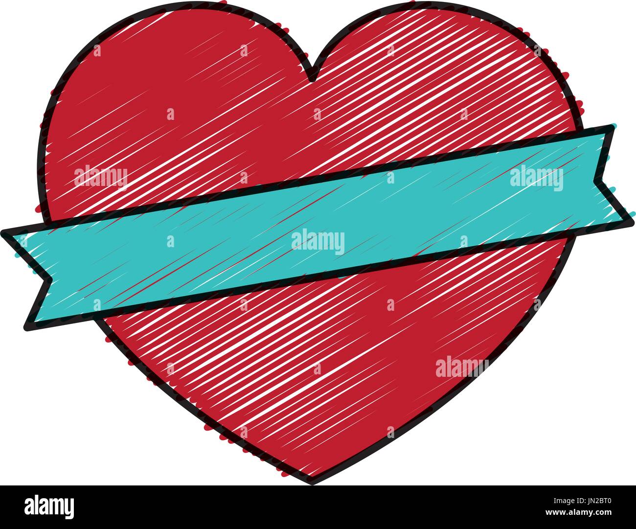 heart love card with ribbon vector illustration design Stock Vector ...