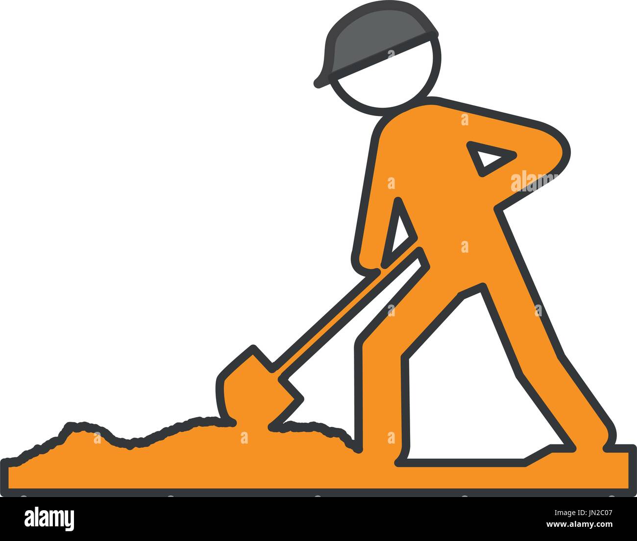 worker with shovel silhouette vector illustration design Stock Vector ...